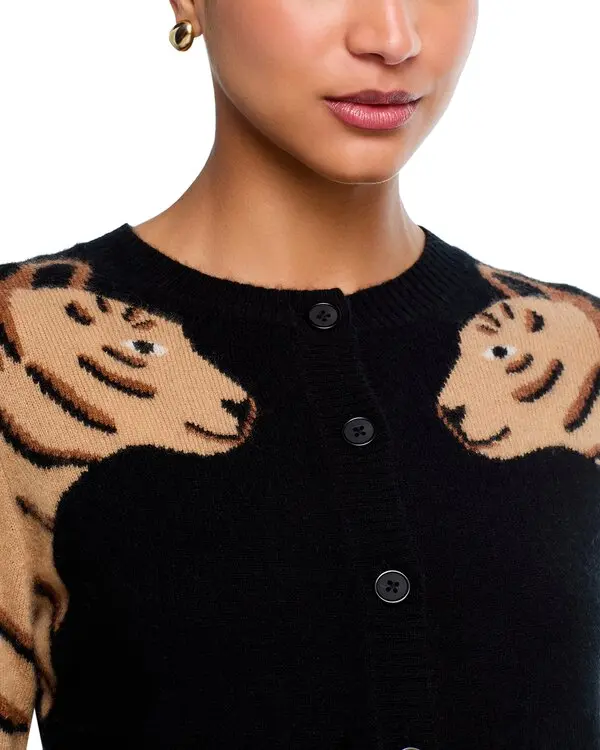 Aqua 100% Cashmere Animal Cardigan