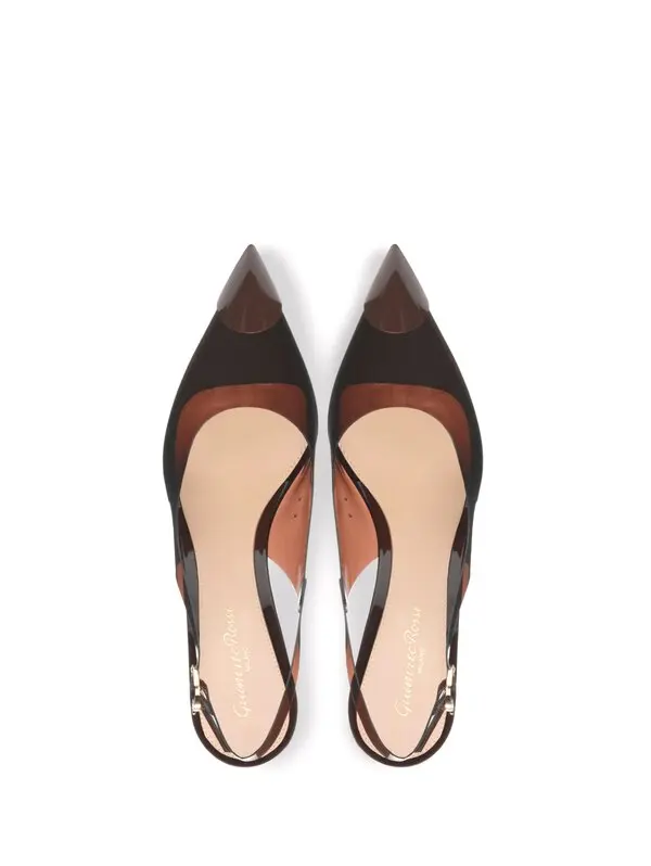 GIANVITO ROSSI Diana 85 Slingback Pumps - Brown Tpu
