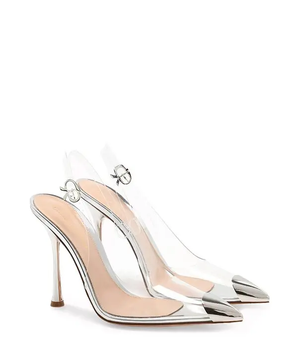 GIANVITO ROSSI Diana Slingback Pumps - Silver Tpu