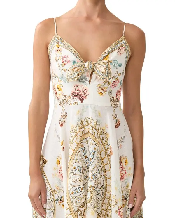 Camilla Linen Brocade Print Dress