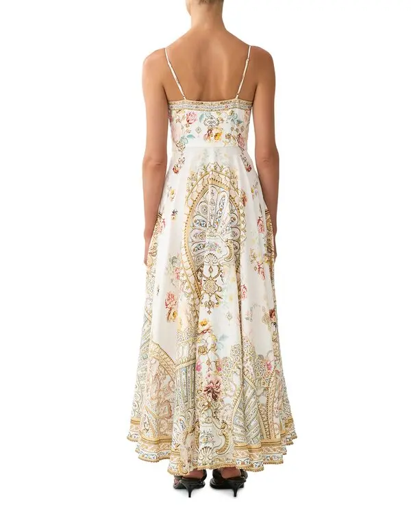 Camilla Linen Brocade Print Dress