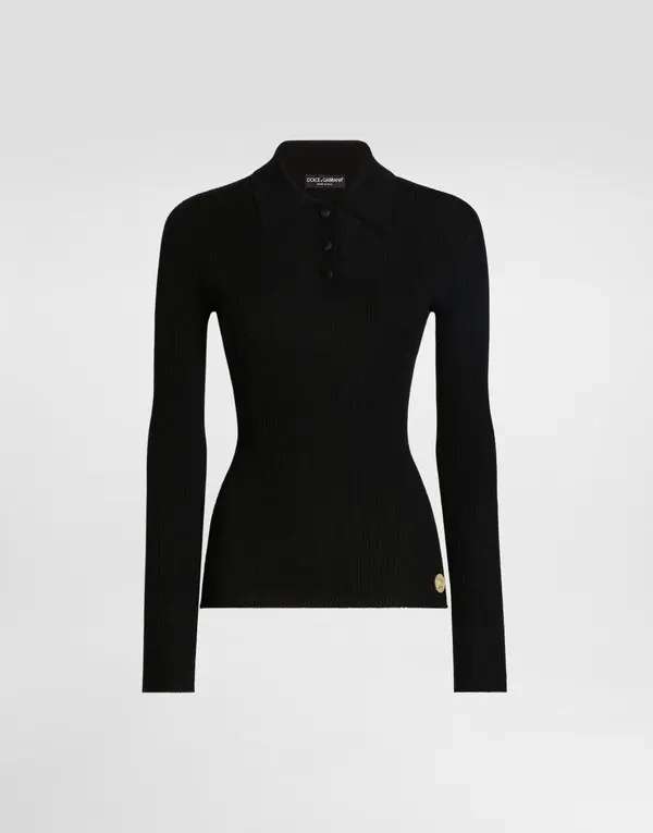 Dolce & Gabbana Cashmere Polo Sweater - Black