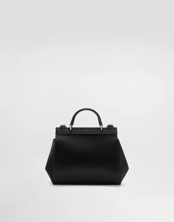 Dolce & Gabbana Satin And Dauphine Calfskin Mini Sicily Bag - Black