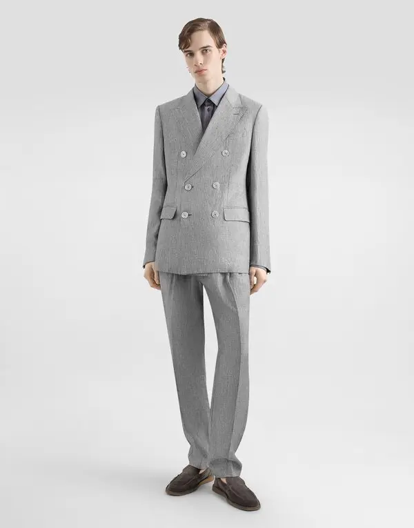Dolce & Gabbana Dg Logo Martini Shirt In Jacquard - Grey