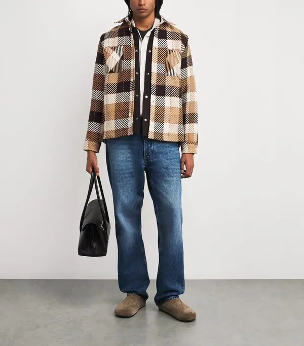 WAX LONDON Cotton-blend Pike Check Whiting Overshirt