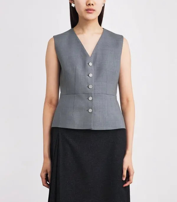 Maje Wool-blend Button Detailed Waistcoat