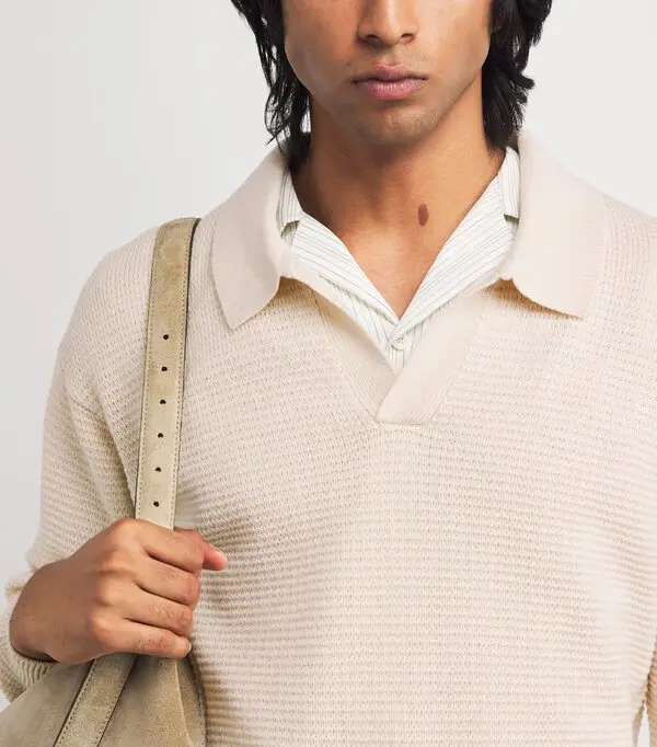 FRAME Wool-silk Open Collar Sweatshirt