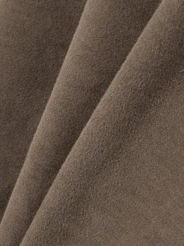 Brunello Cucinelli Pleated Brushed Cotton-blend Wide-leg Pants