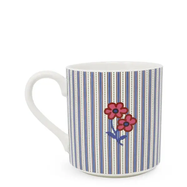 VERA BRADLEY Ceramic Mug In Rachel Ditsy Stripe - Purple