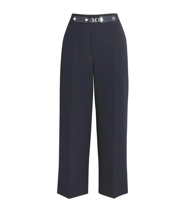 Max Mara Leather-trim Cropped Trousers
