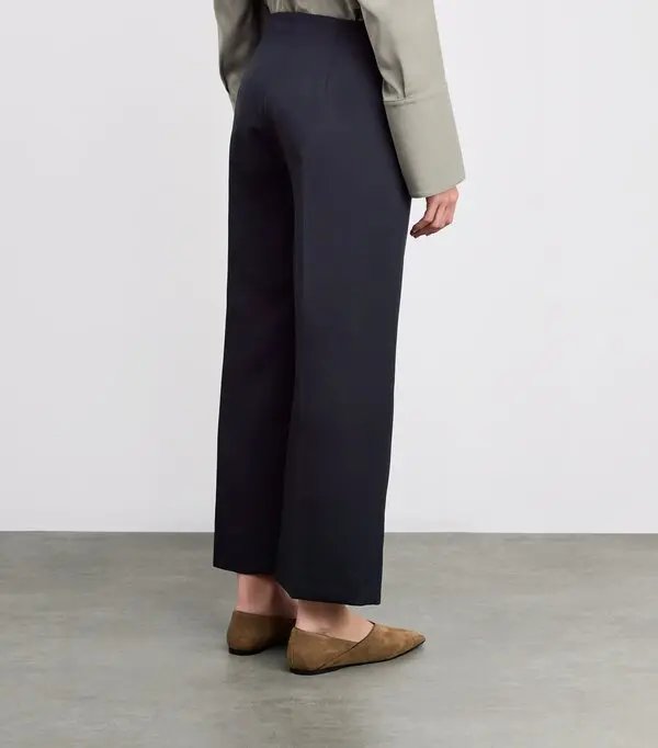 Max Mara Leather-trim Cropped Trousers
