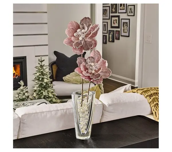 VALERIE PARR HILL 24' Jewel Encrusted Magnolia Stem Set Of 2 V Alerie - One-color