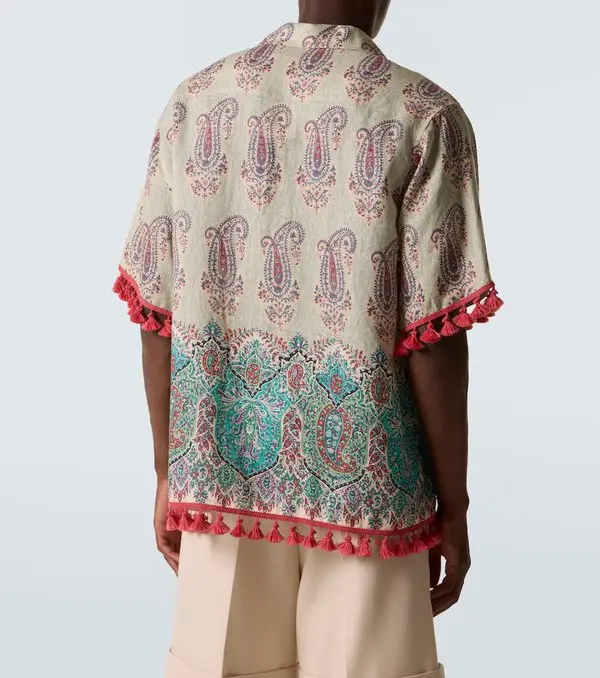 Valentino Garavani Paisley Linen Bowling Shirt