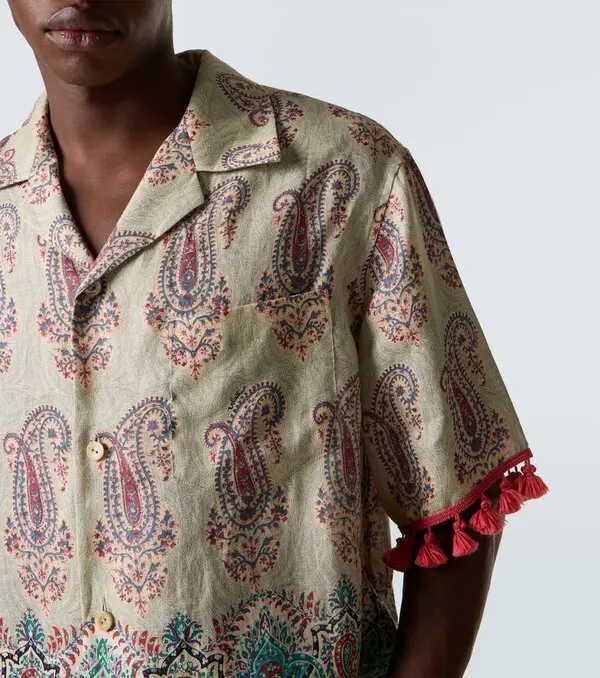 Valentino Garavani Paisley Linen Bowling Shirt