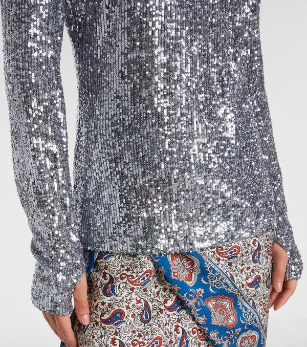 Rabanne Sequined Top - Silver