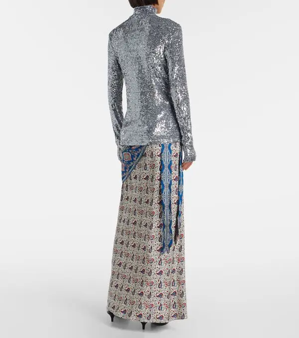 Rabanne Sequined Top - Silver