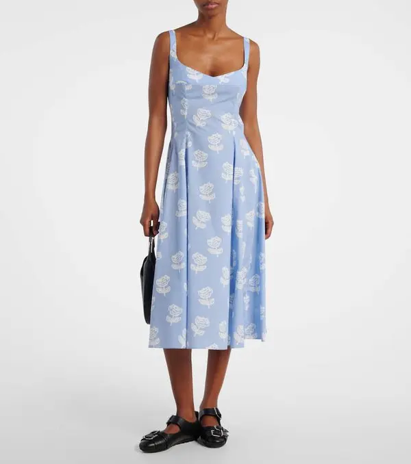 Marni Floral Cotton Midi Dress