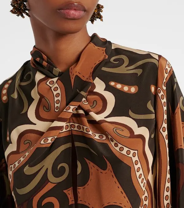 Johanna Ortiz Printed Silk Blouse