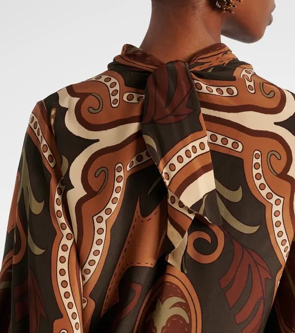 Johanna Ortiz Printed Silk Blouse