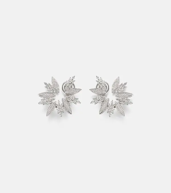 Yeprem 18kt White Gold Diamond Earrings - Silver