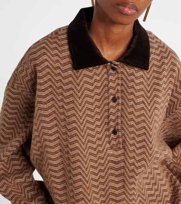Missoni Zigzag Wool And Cotton Polo Sweater