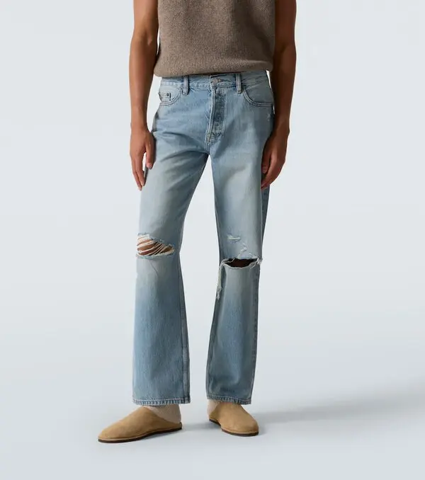 FRAME Relaxed Fit Distressed Straight Leg Jeans