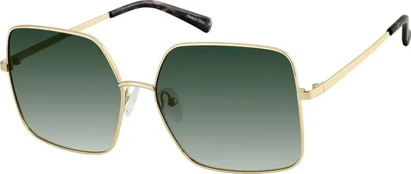 Zenni Oval Full Rim Sunglasses - Gold