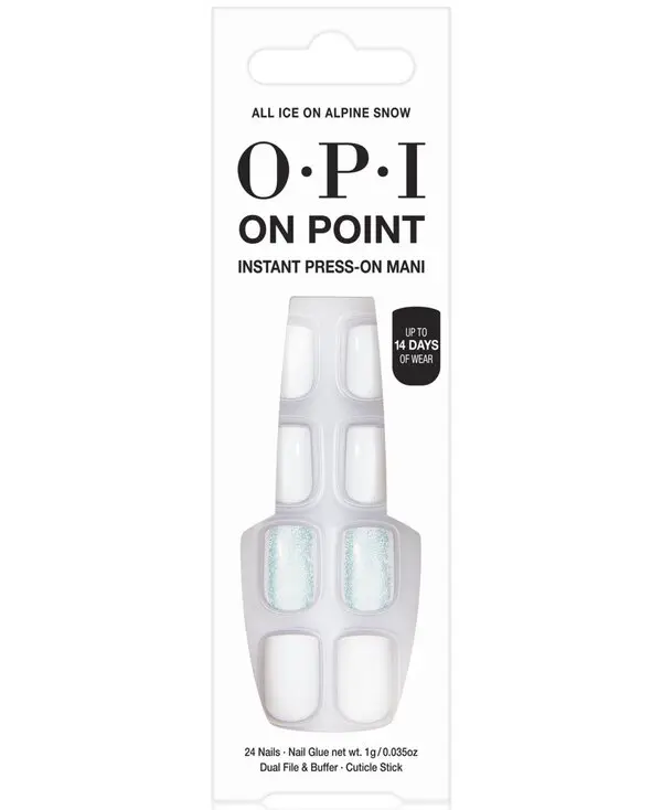 OPI On Point Instant Press-on Mani All Ice On Alpine Snow - White