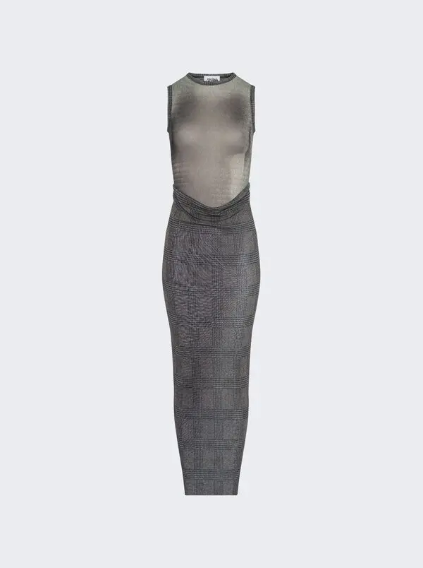JEAN PAUL GAULTIER Printed Mesh Long Dress - Grey