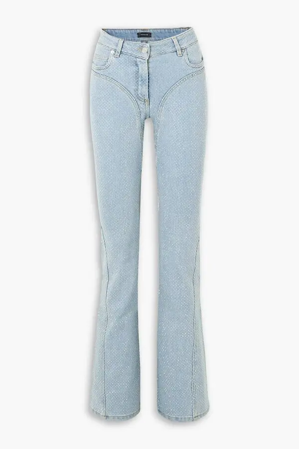 MUGLER Crystal-embellished Flared Jeans