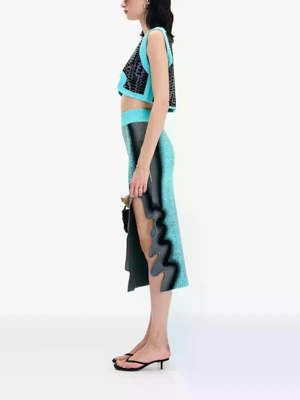 Ph5 Snakeskin-print Asymmetrical Top