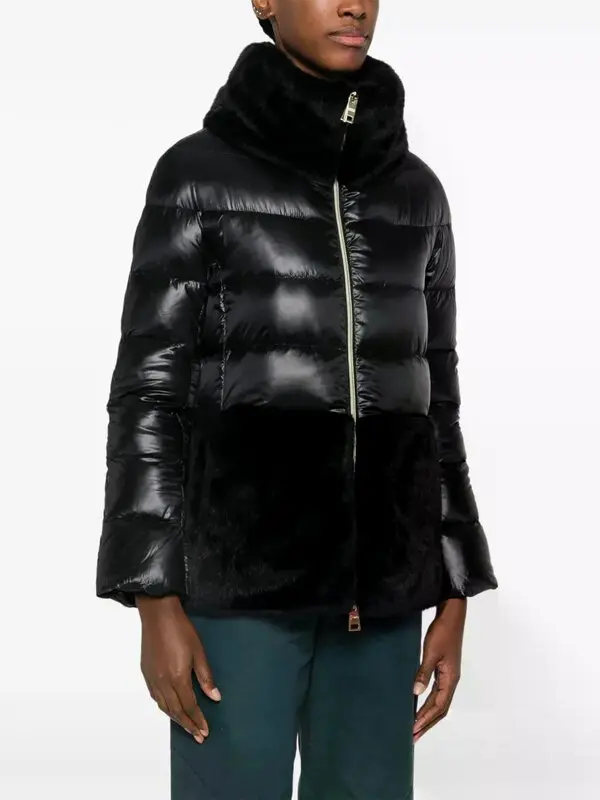 Herno Quilted Down Jacket With Faux-fur Paneling