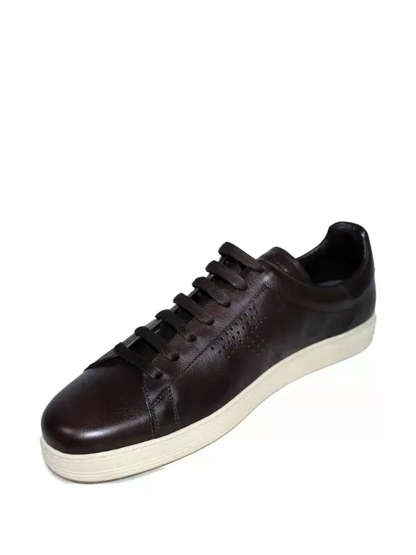 TOM FORD Perforated Leather Sneakers - Brown