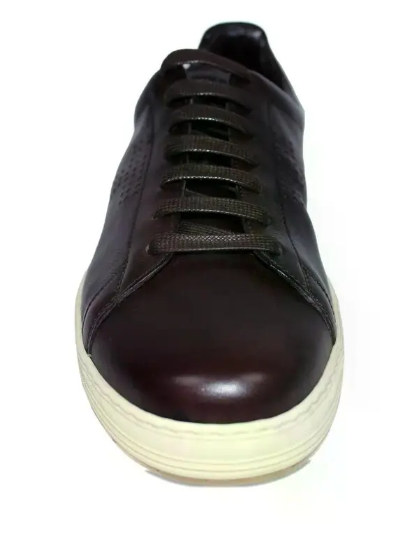 TOM FORD Perforated Leather Sneakers - Brown