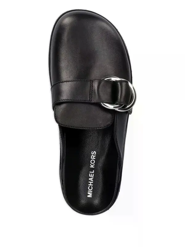Michael Kors Jaden Ring-buckle Leather Slides