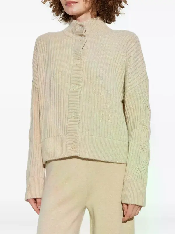 Max Mara Cable-knit Ribbed Cardigan - Neutrals
