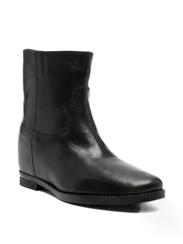 JULIE DEE Leather Ankle Boots