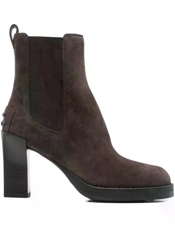 TOD'S 80mm Suede Block Heel Boots