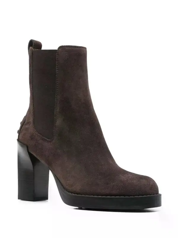 TOD'S 80mm Suede Block Heel Boots