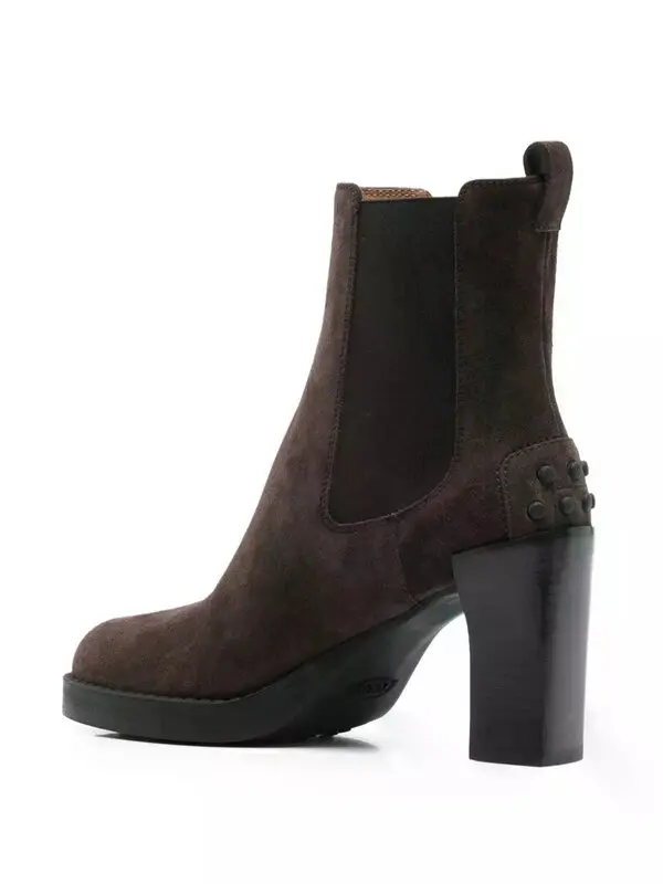 TOD'S 80mm Suede Block Heel Boots