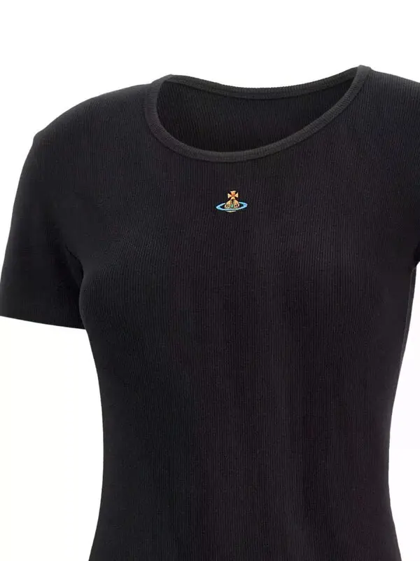 VIVIENNE WESTWOOD Embroidered-logo T-shirt - Black