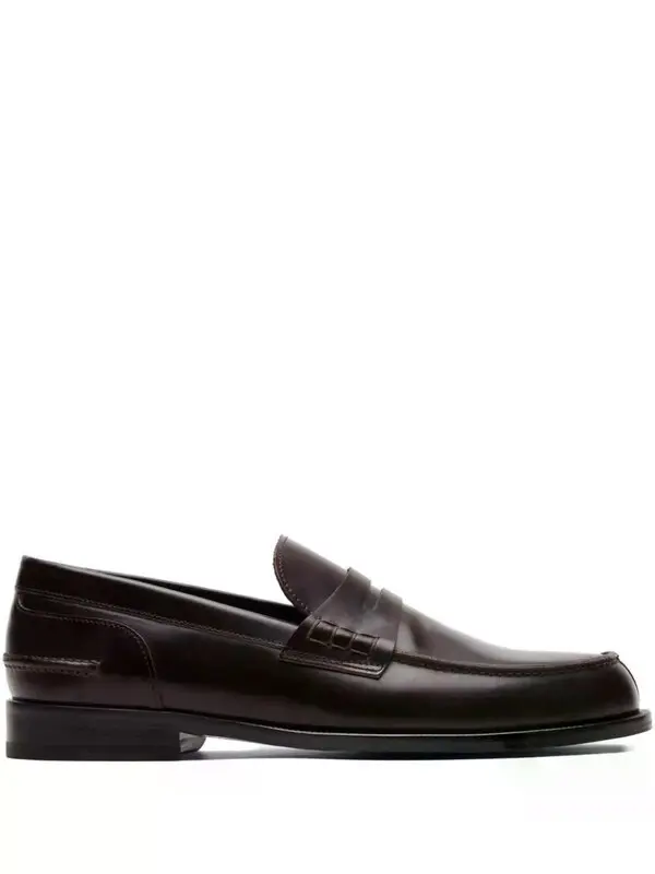 Brioni College Leather Penny Loafers