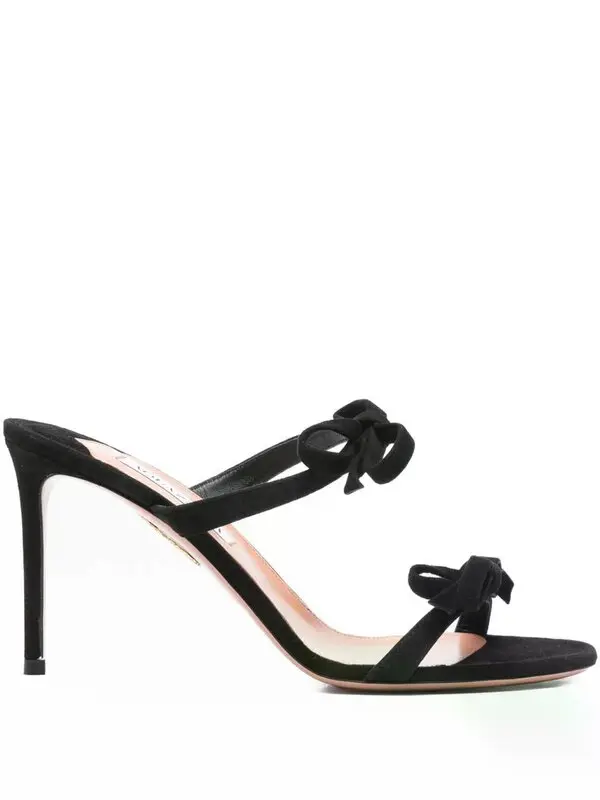 AQUAZZURA 100mm Soave Bow-embellished Stiletto Sandals