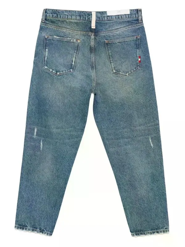 AMISH Distressed Jeans With Frayed Hem