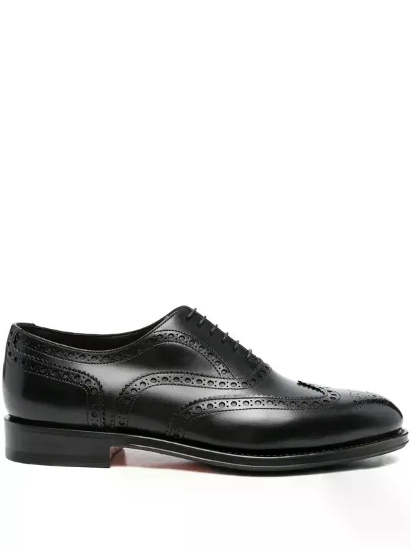 Santoni Perforated Leather Oxford Shoes