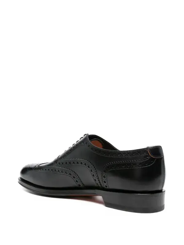 Santoni Perforated Leather Oxford Shoes