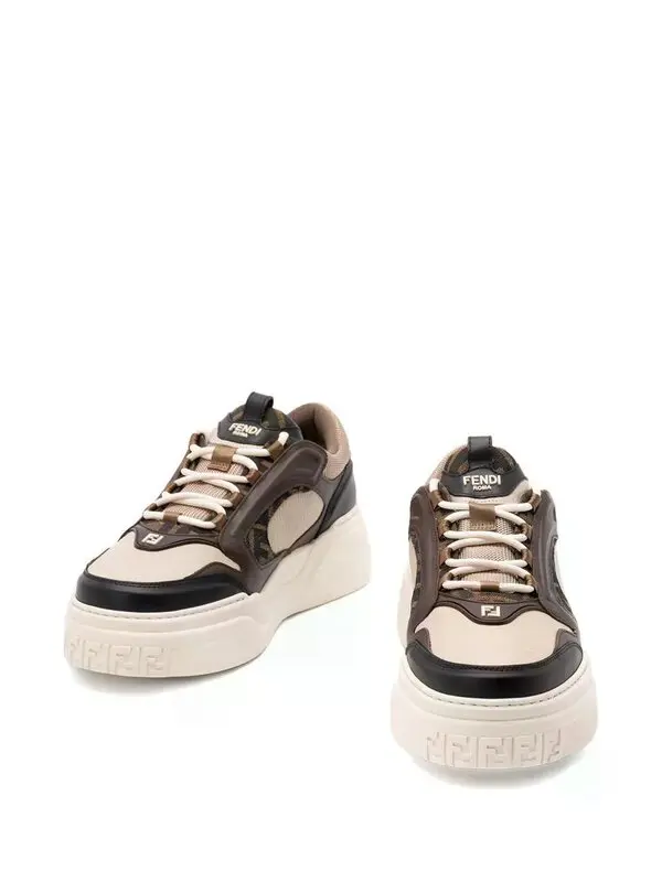 Fendi Force Leather Sneakers - Brown