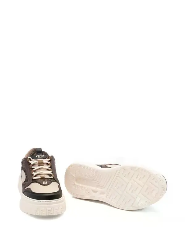 Fendi Force Leather Sneakers - Brown
