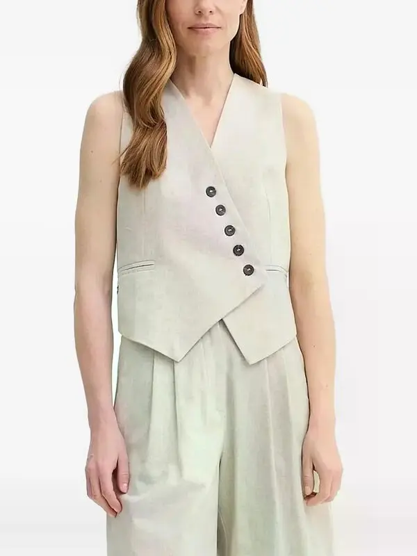 ALOHAS Asymmetrical Button Top