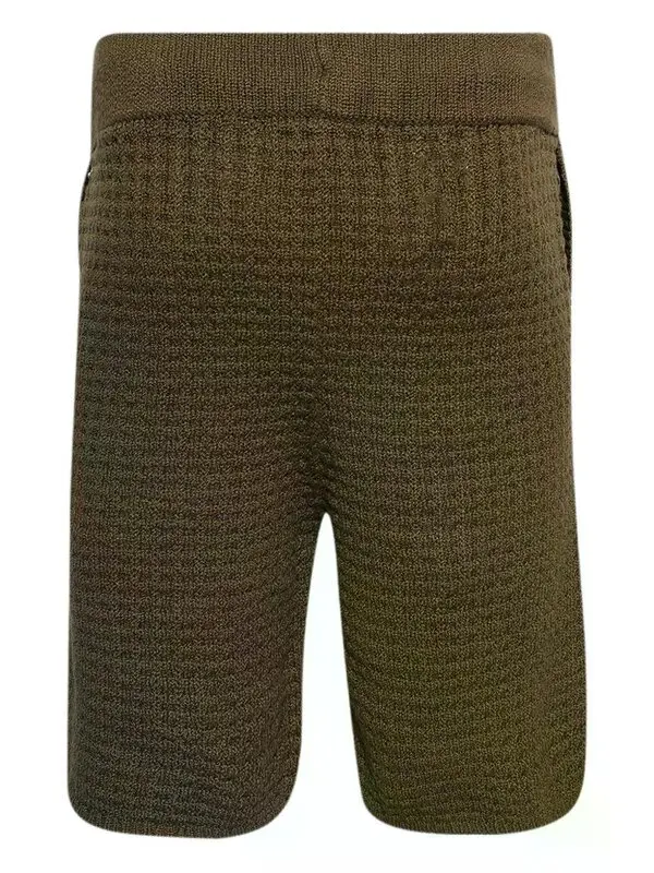THE ELDER STATESMAN Nora Check-knit Shorts - Green